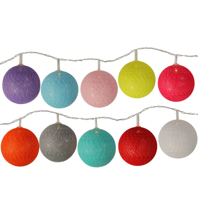 The Holiday Aisle® 10-Count Multi-Color Ball LED String Lights & Reviews | Wayfair